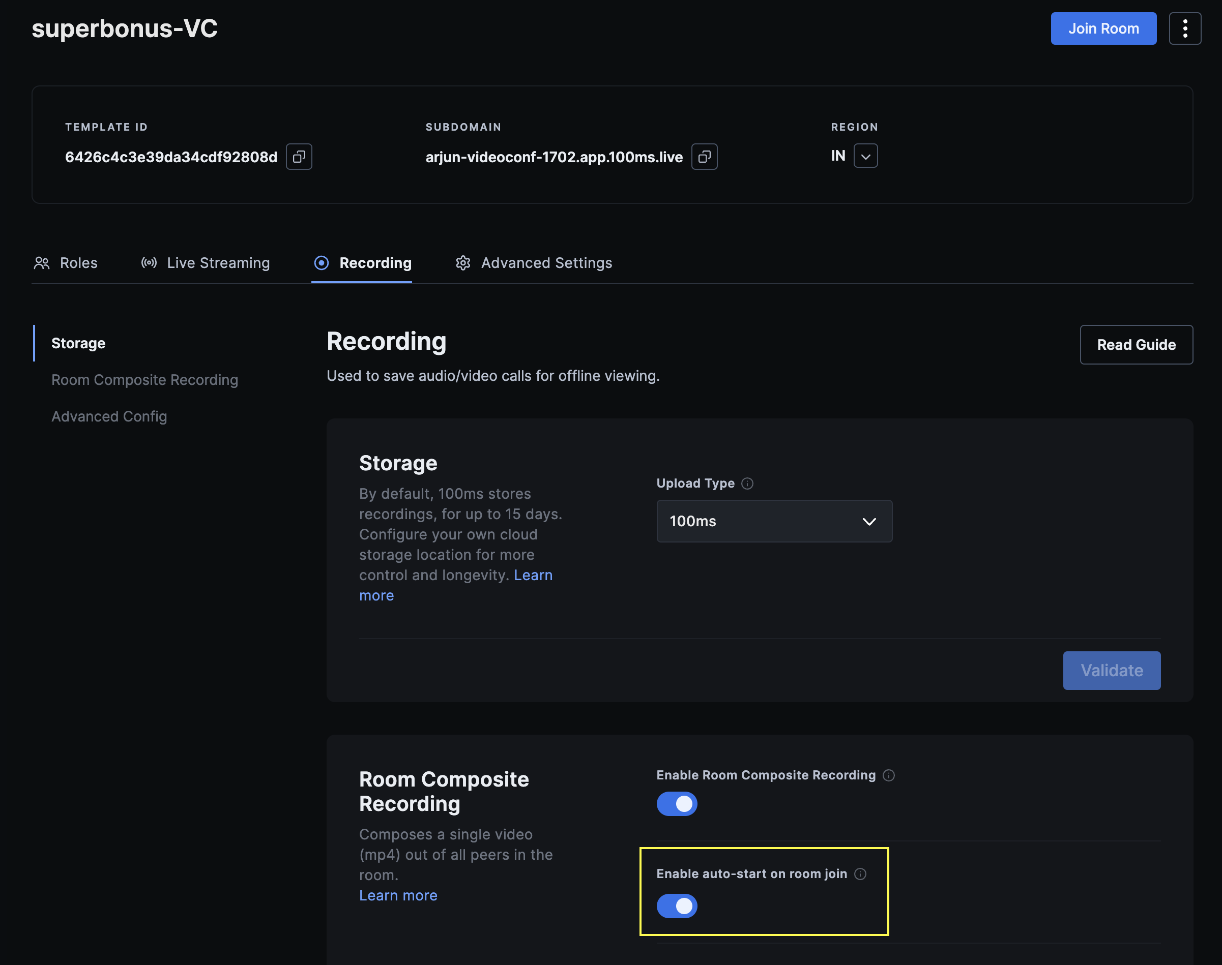 Video recording | 100ms